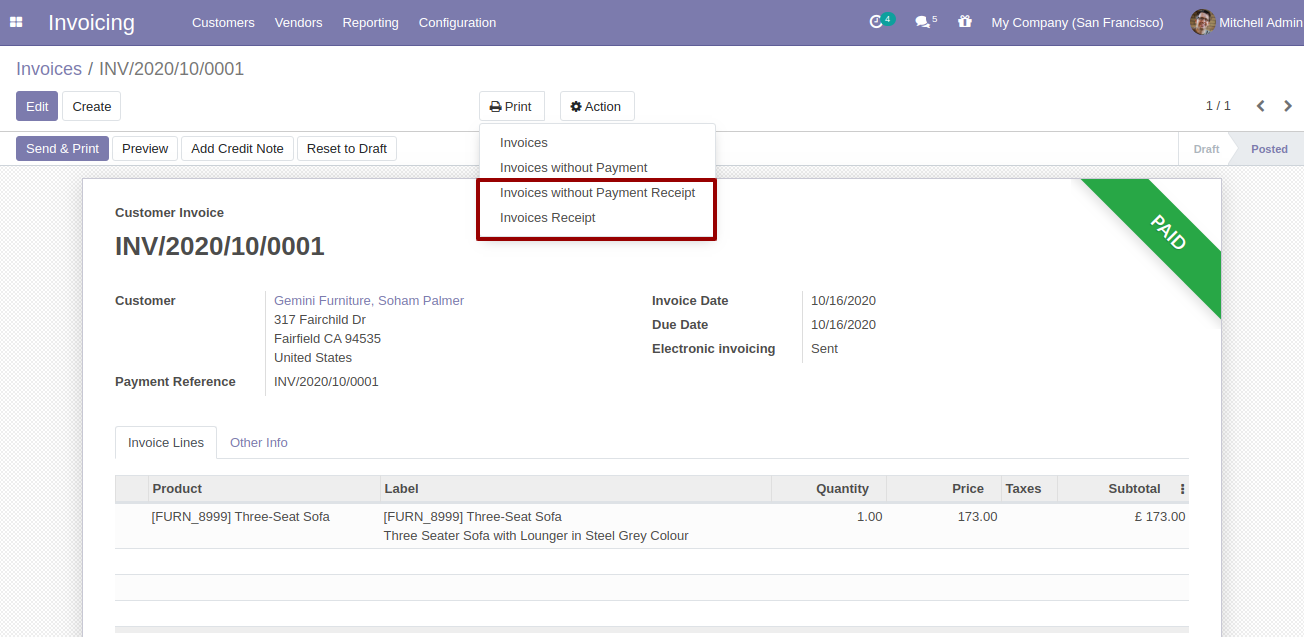 All in one Receipt Reports - Sale, Purchase, Invoice, Inventory Odoo