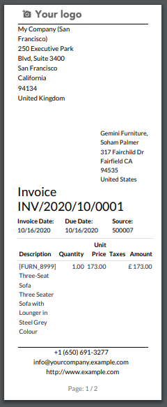 All in one Receipt Reports - Sale, Purchase, Invoice, Inventory Odoo