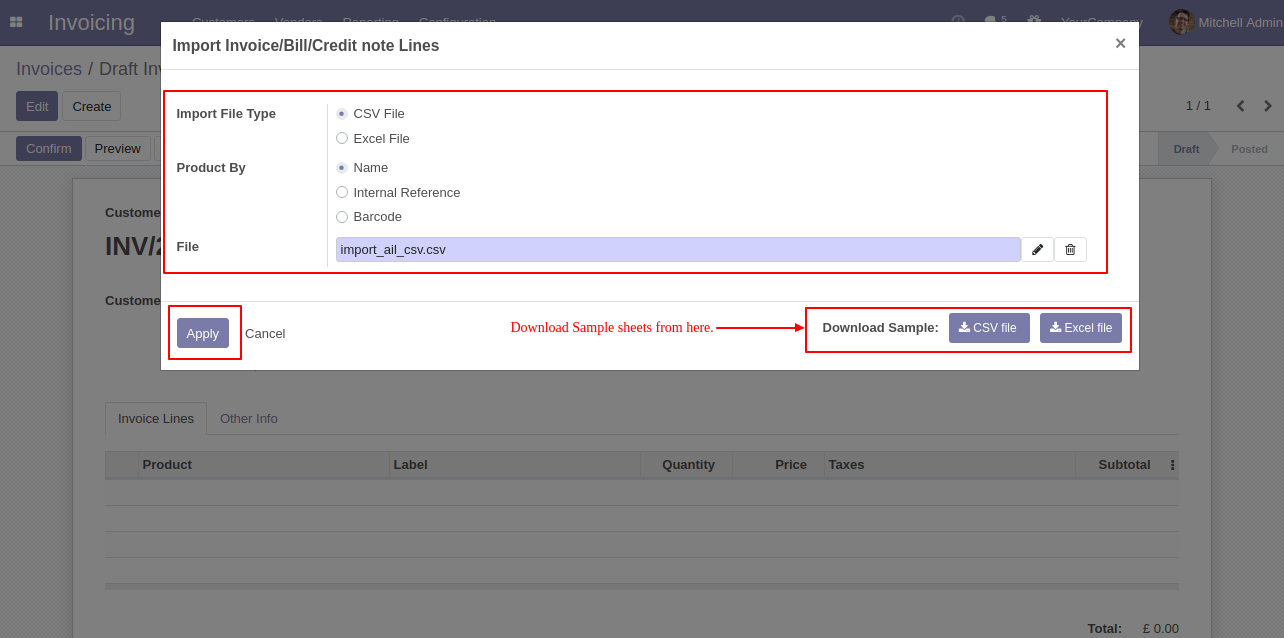 Import Invoice Lines From Csv File Import Invoice Lines From Excel File Import Invoice Lines