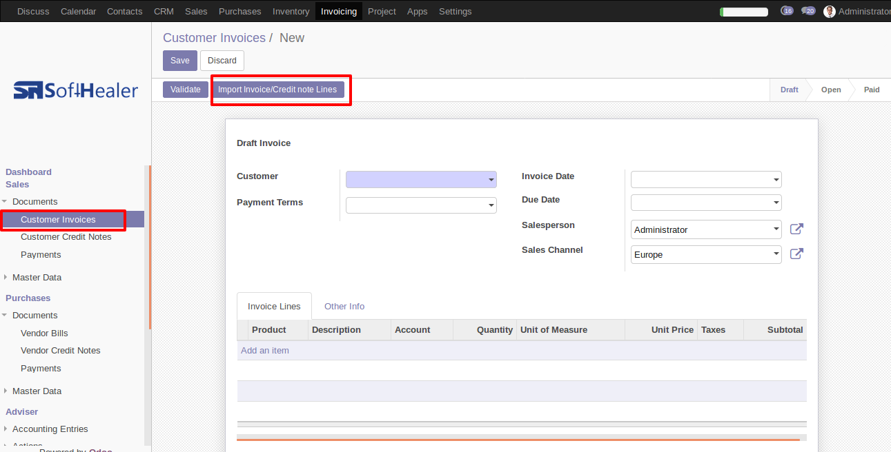 Import Invoice Lines From Csv File Import Invoice Lines From Excel File Import Invoice Lines
