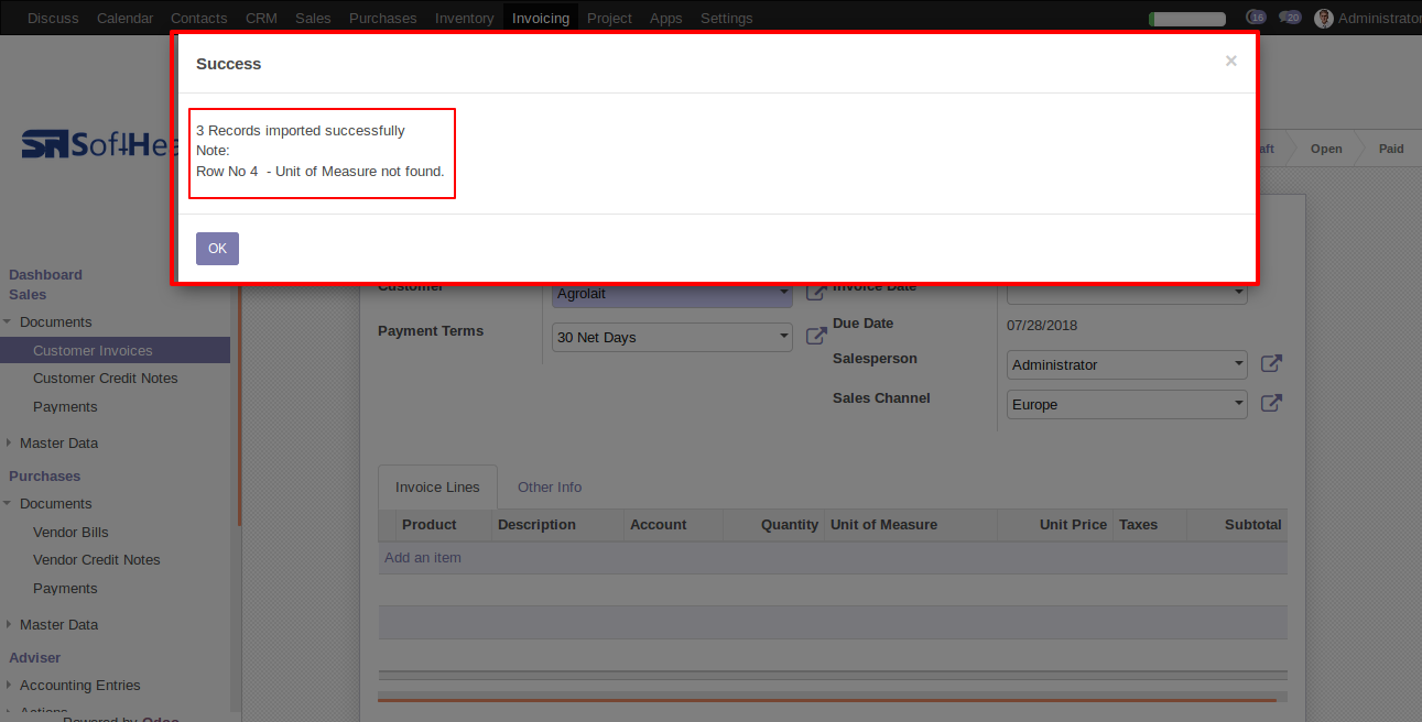 Import Invoice Lines From Csv File Import Invoice Lines From Excel File Import Invoice Lines