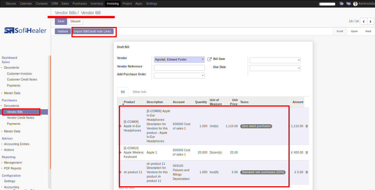 Import Invoice Lines From Csv File Import Invoice Lines From Excel File Import Invoice Lines