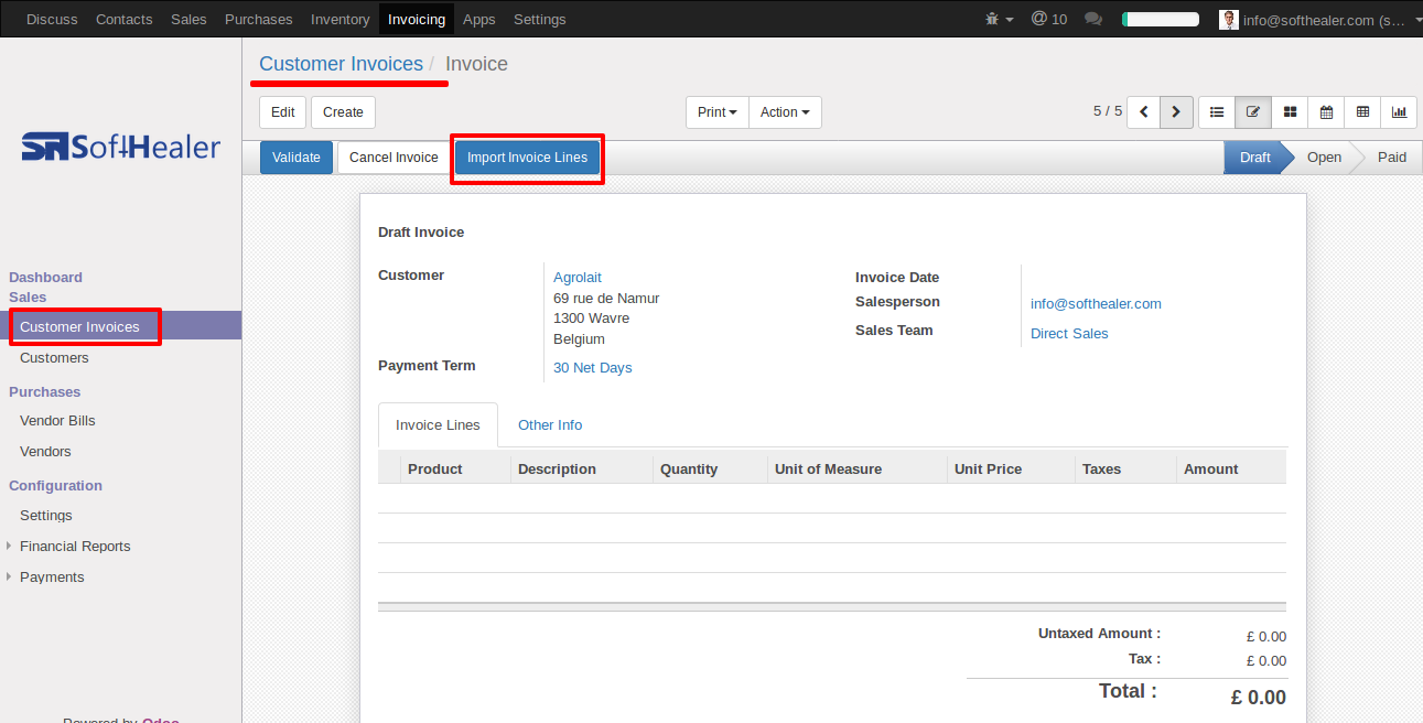 Import Invoice Lines From Csv File Import Invoice Lines From Excel File Import Invoice Lines