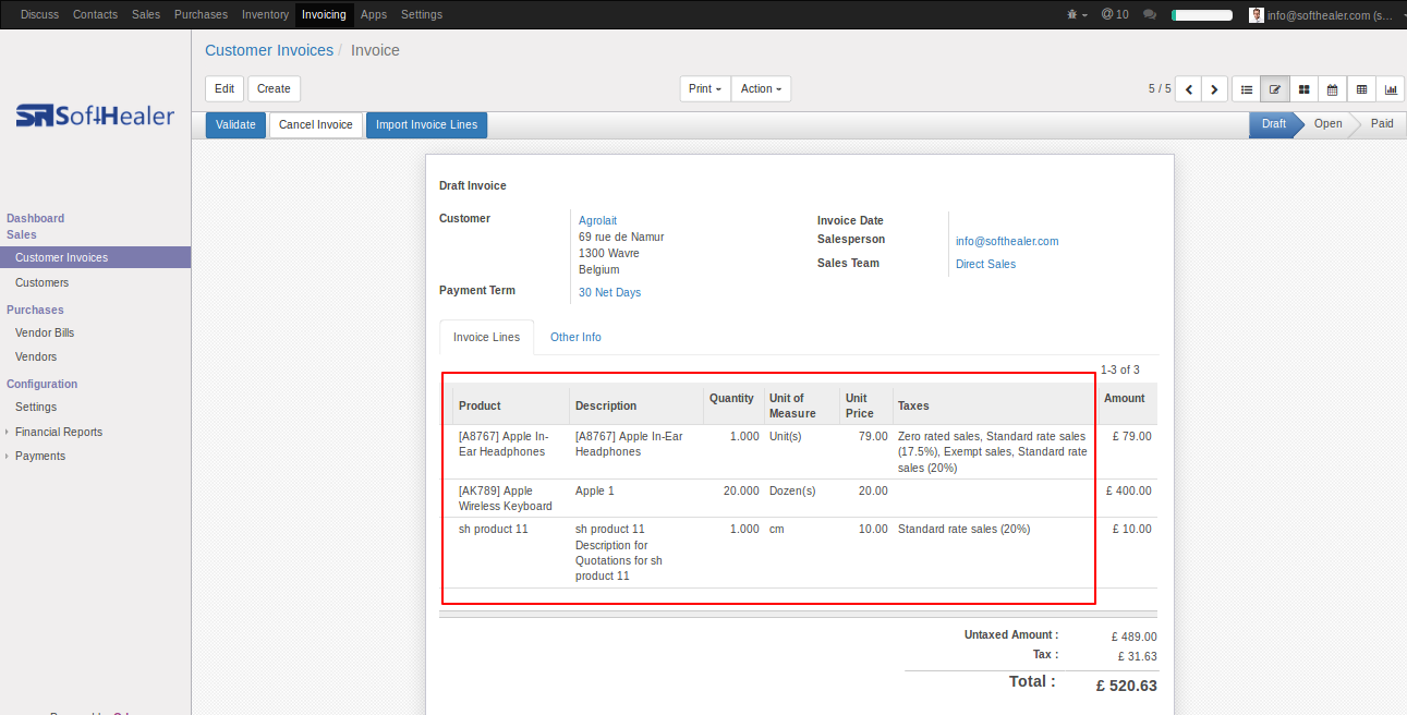 Import Invoice Lines From Csv File Import Invoice Lines From Excel File Import Invoice Lines