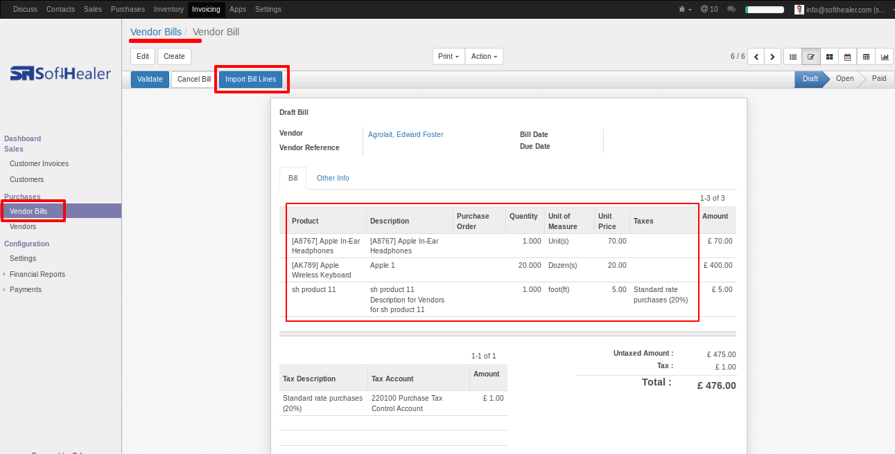 Import Invoice Lines From Csv File Import Invoice Lines From Excel File Import Invoice Lines